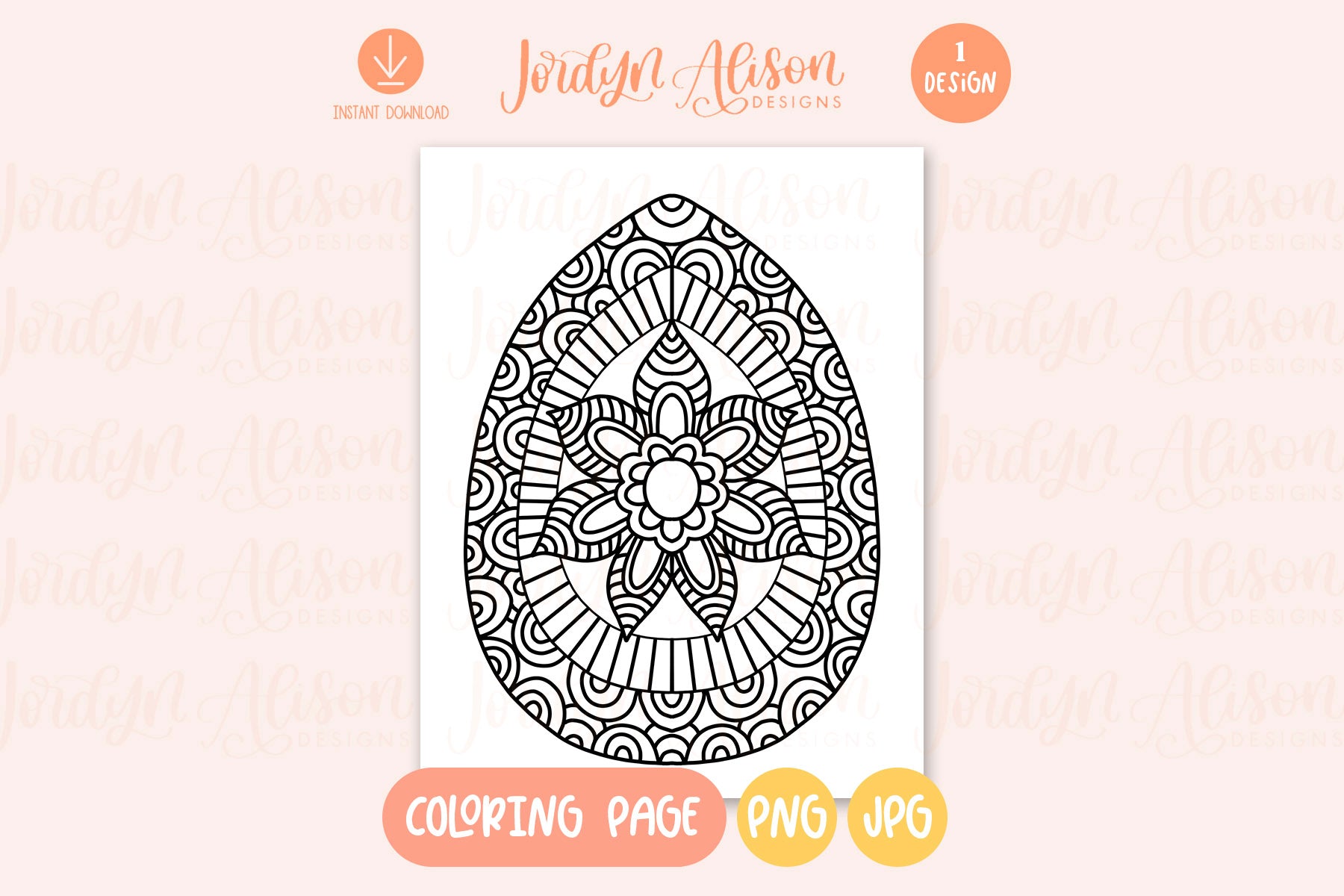 Mandala Easter Egg Coloring Page | Adult Coloring Page ...