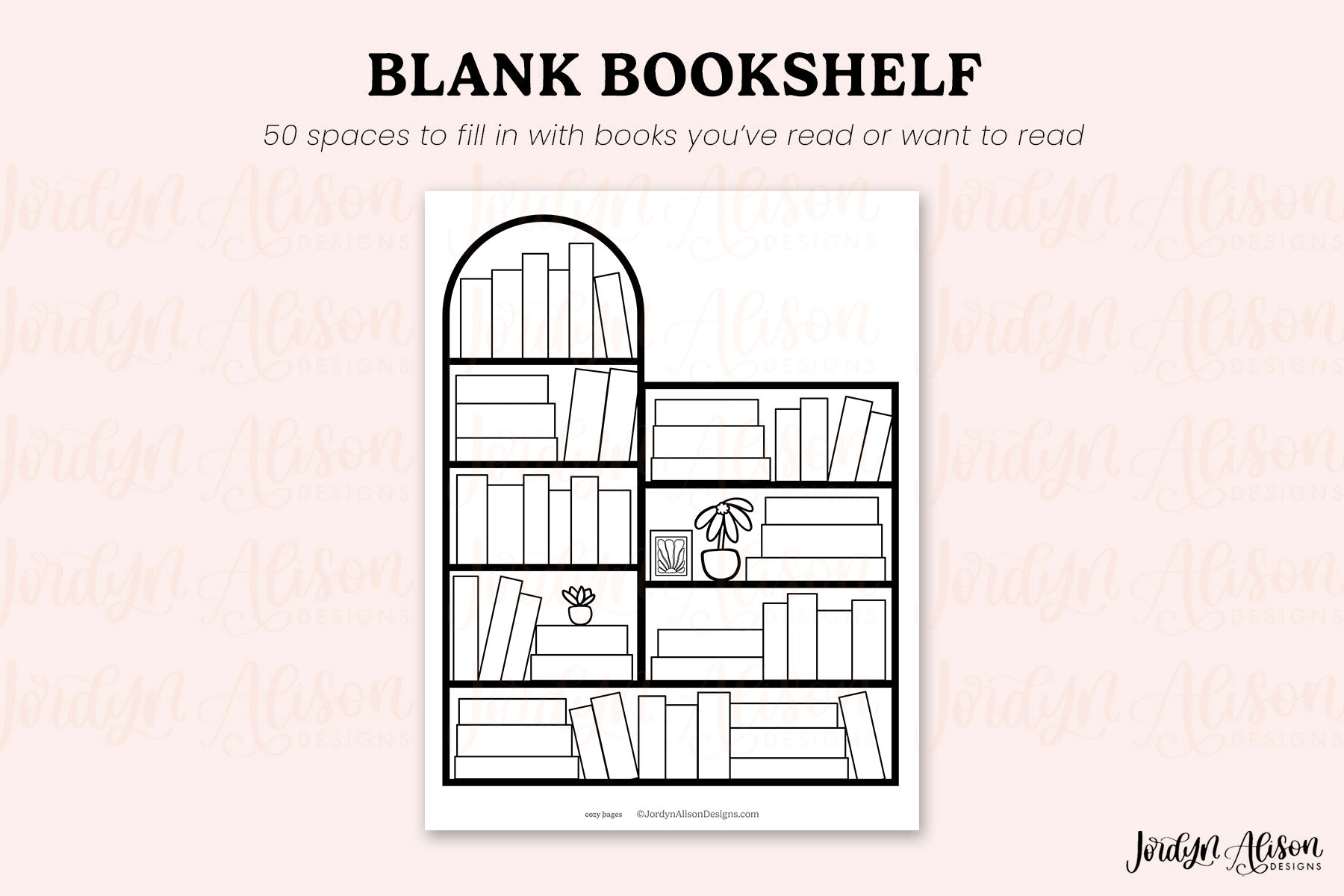 Blank Book Shelf Printable | 50 Books Reading Challenge ...