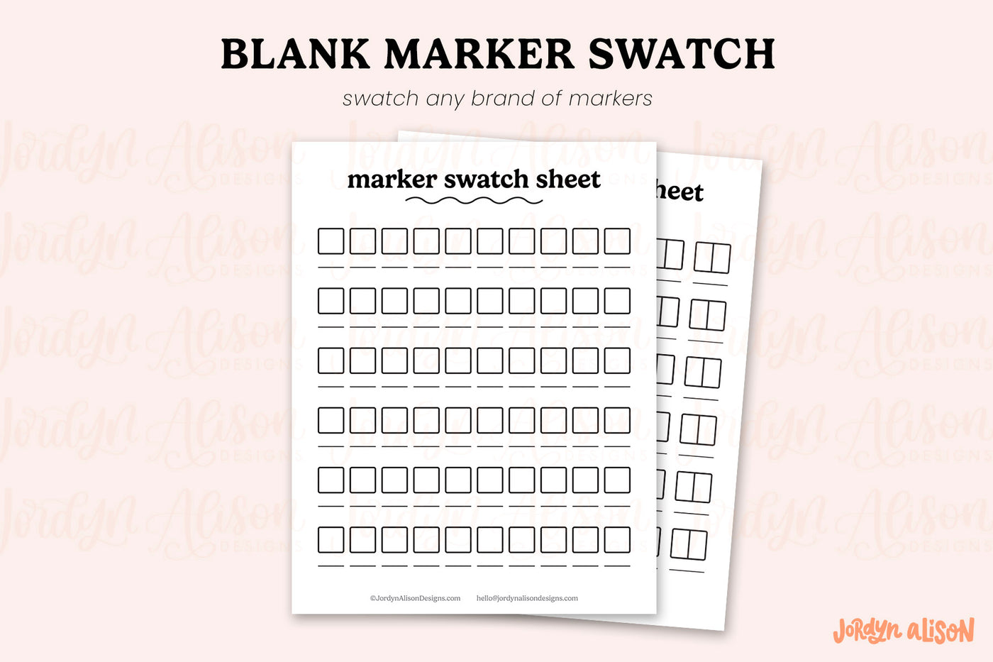 Blank Marker Swatch Sheet | Color Swatch Printable – JordynAlisonDesigns