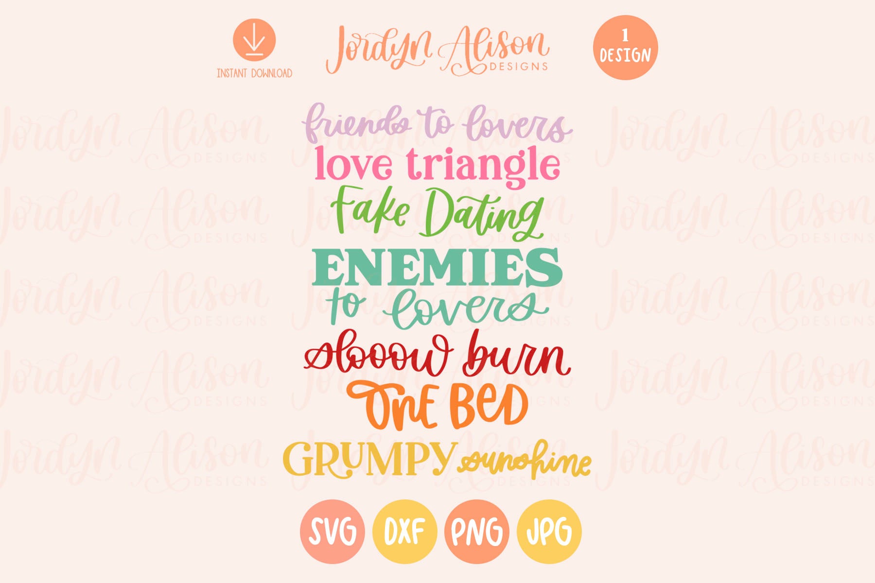 Romance Book Tropes SVG for Cricut | Bookish SVG – JordynAlisonDesigns